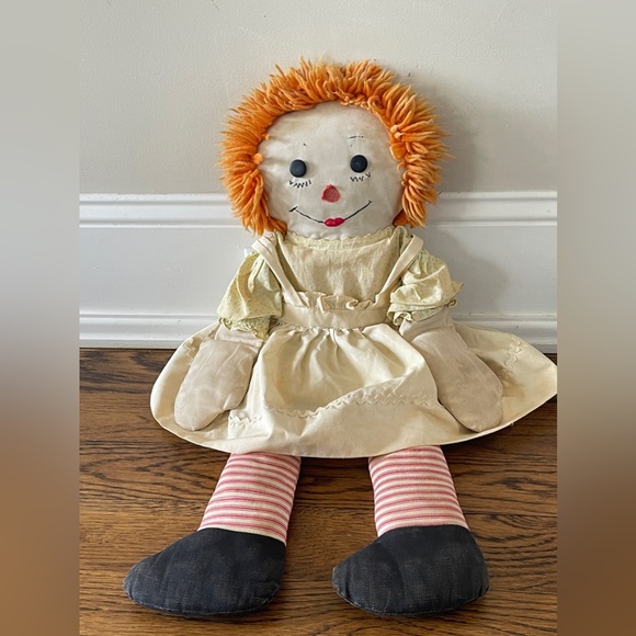 Toys | Vintage Knickerbocker Raggedy Ann Doll 27 Tall I Love You Mark ...